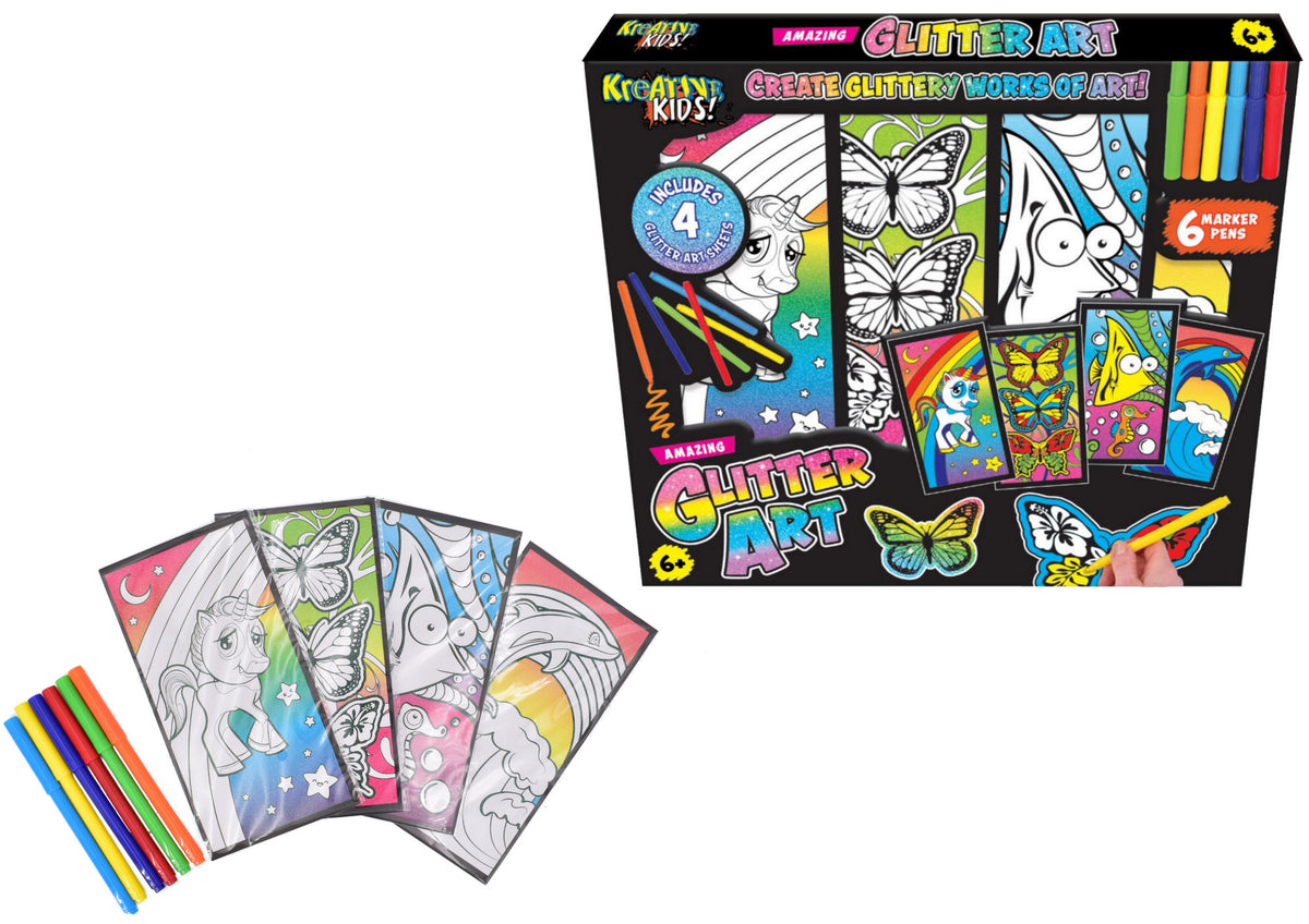 Kreative Kids Glitter Art Set - Includes 4 Glitter Sheets - Kids Art S ...